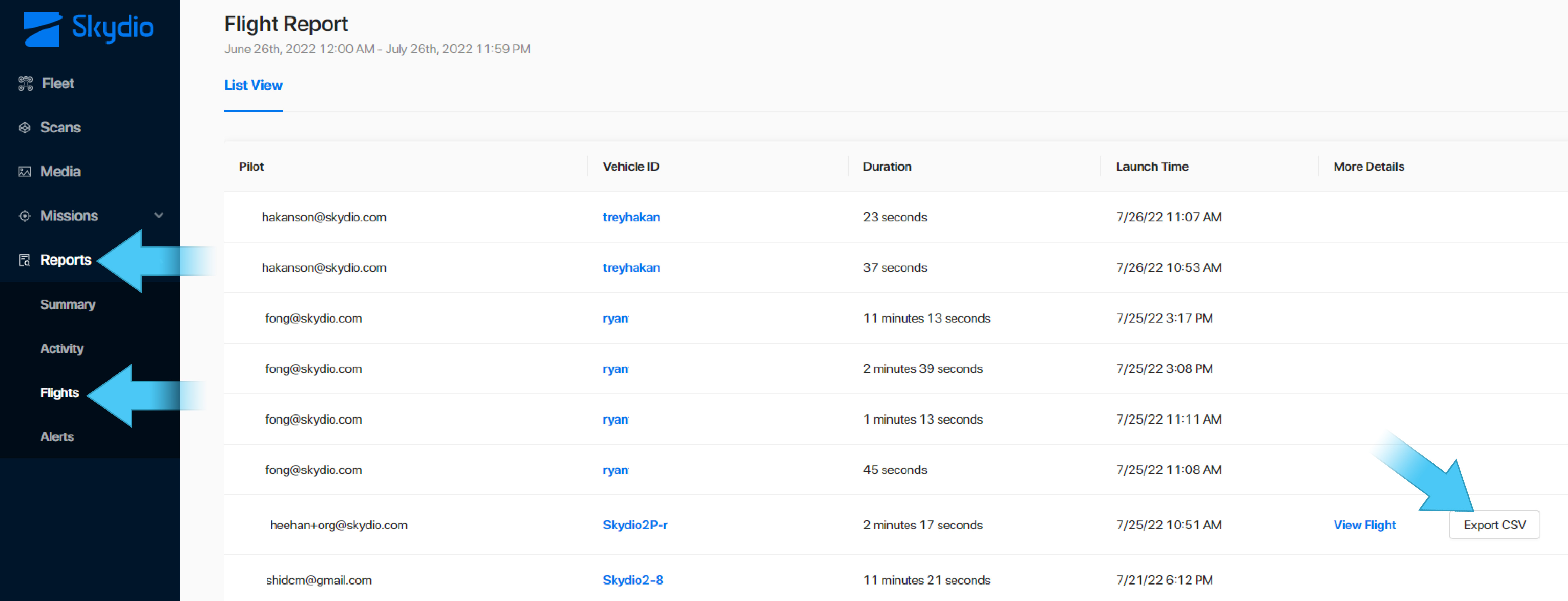 How To Export A Single Flight CSV File From Skydio Skydio
